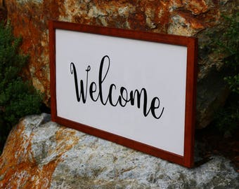 Wood welcome sign | Etsy