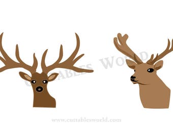 Stags head svg | Etsy