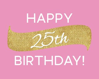 25th birthday sign | Etsy