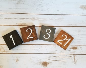 Rustic table numbers | Etsy