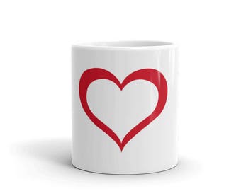 Red heart mug | Etsy