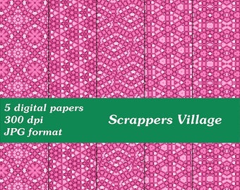 Pink scrapbook paper | Etsy