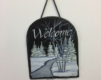 Slate welcome sign | Etsy