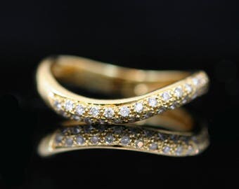 Diamond wave ring | Etsy