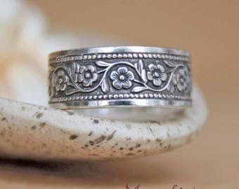 Wide wedding ring | Etsy