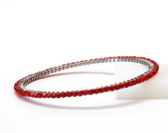 Red crystal bracelet | Etsy