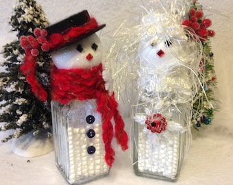 Salt shaker snowman | Etsy