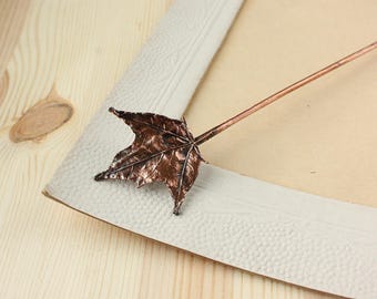 Maple leaf hair pin | Etsy