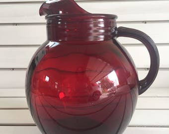 Red depression glass | Etsy