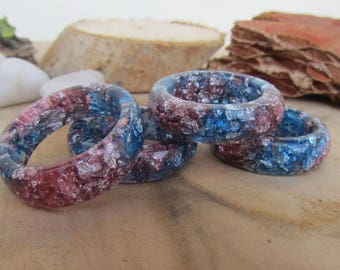 Blue resin ring | Etsy
