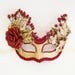 Metallic Gold Masquerade Mask With Fabric Roses Lace
