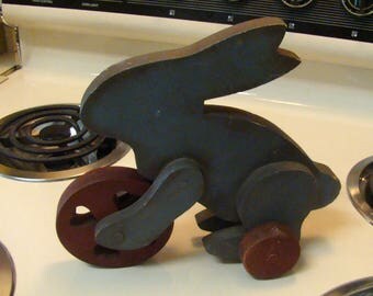 Rustic log slice rabbit log easter bunny wooden rabbit