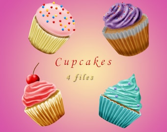 Cupcake clipart | Etsy