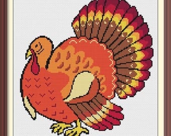 Turkey cross stitch | Etsy