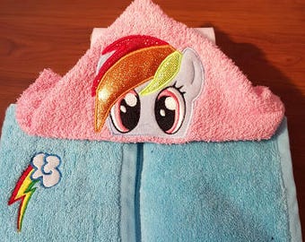 Twilight Pony Hooded Bath Towel/ Custom MLP Hooded Towel/
