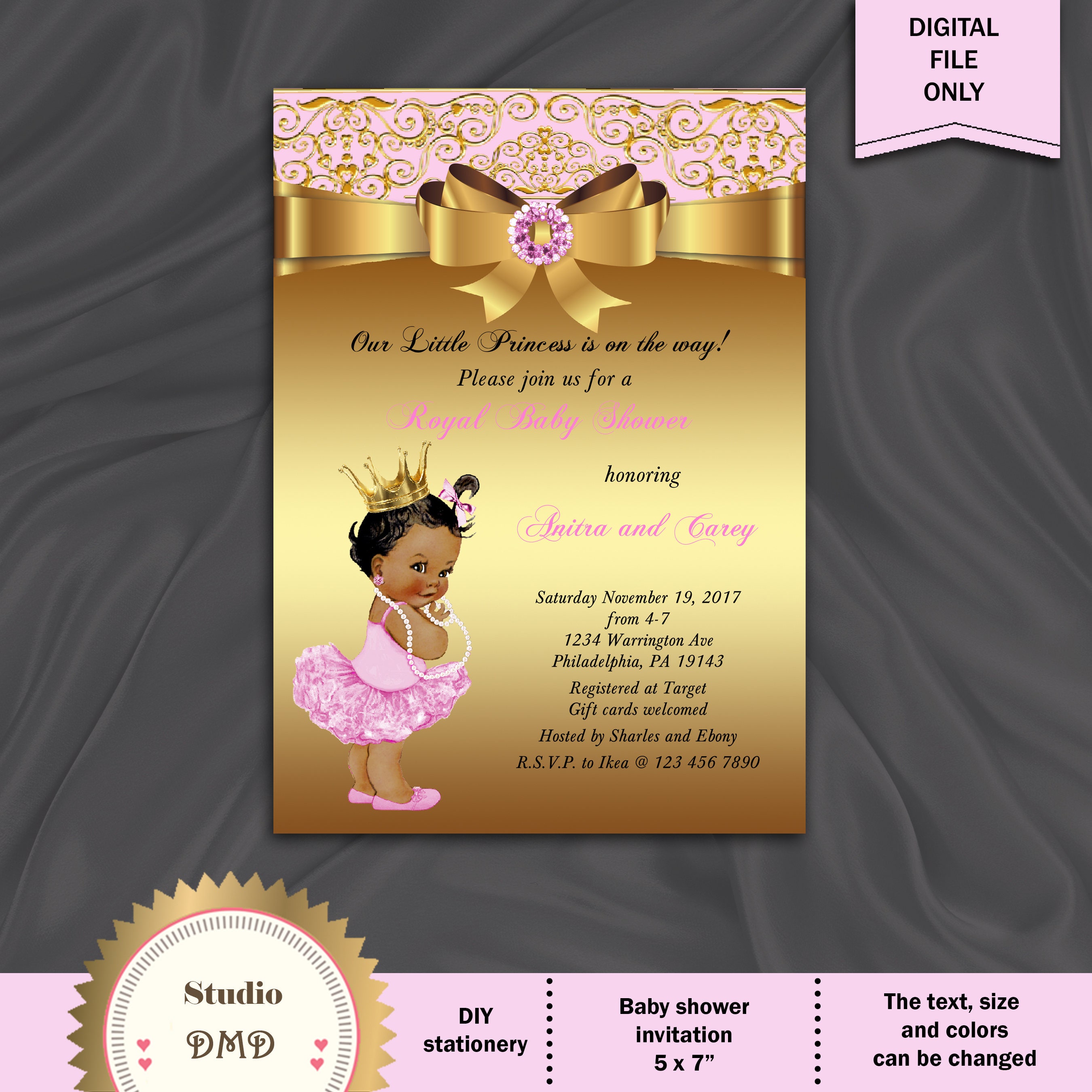 Princess Baby Shower Invitation Little Princess Baby Shower