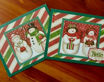 Snowman cards | Etsy