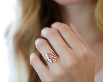 Monogram ring | Etsy