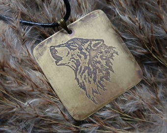 Wolf Pendant Howling Wolf Jewelry Blue Moon Wolf Necklace
