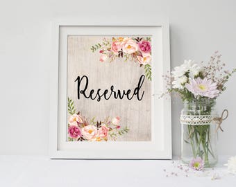 Reserved table signs | Etsy