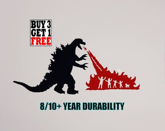 Godzilla sticker | Etsy