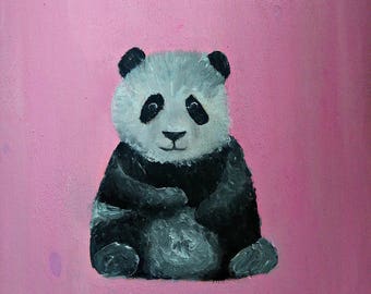 Panda painting | Etsy