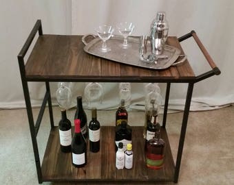 Rustic bar cart | Etsy