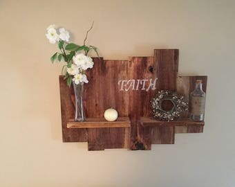 Rustic wood shelf | Etsy
