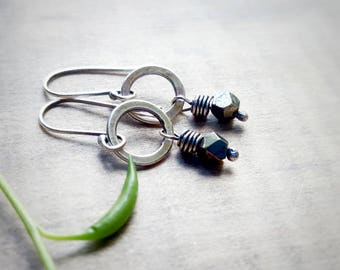 Pyrite earrings | Etsy