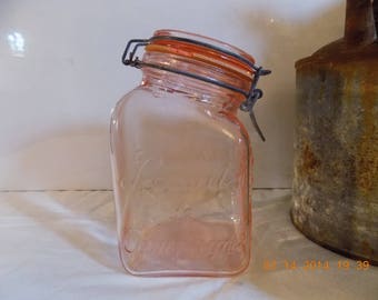 Pink glass jars | Etsy