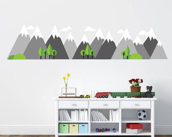 Mountain wall decal | Etsy