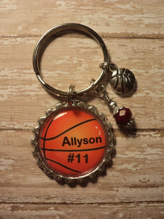 Personalized basketball key chain with charms