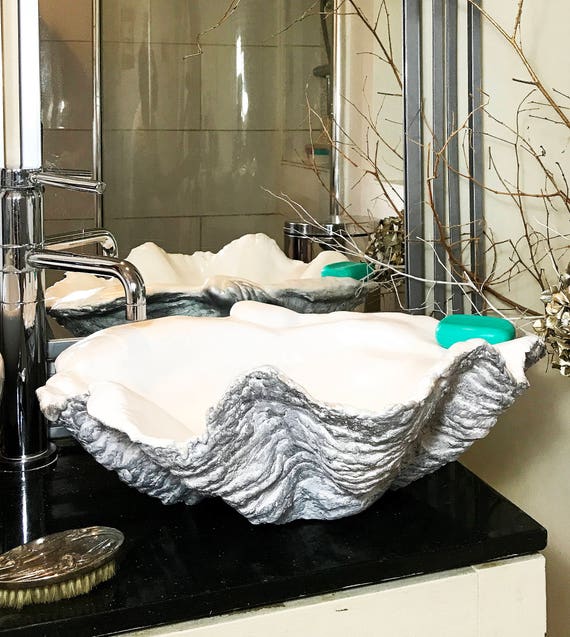 Giant Clam Shell Bathroom Sink Wash Basin Vessel Bowl Counter