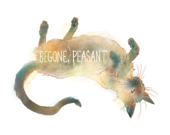 Siamese cat drawing | Etsy