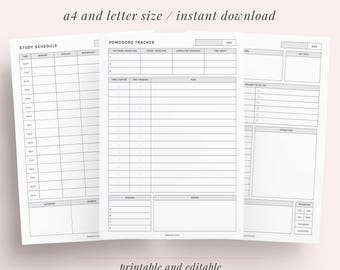 Student Note Taking Template Printable Pack A4 A5 and