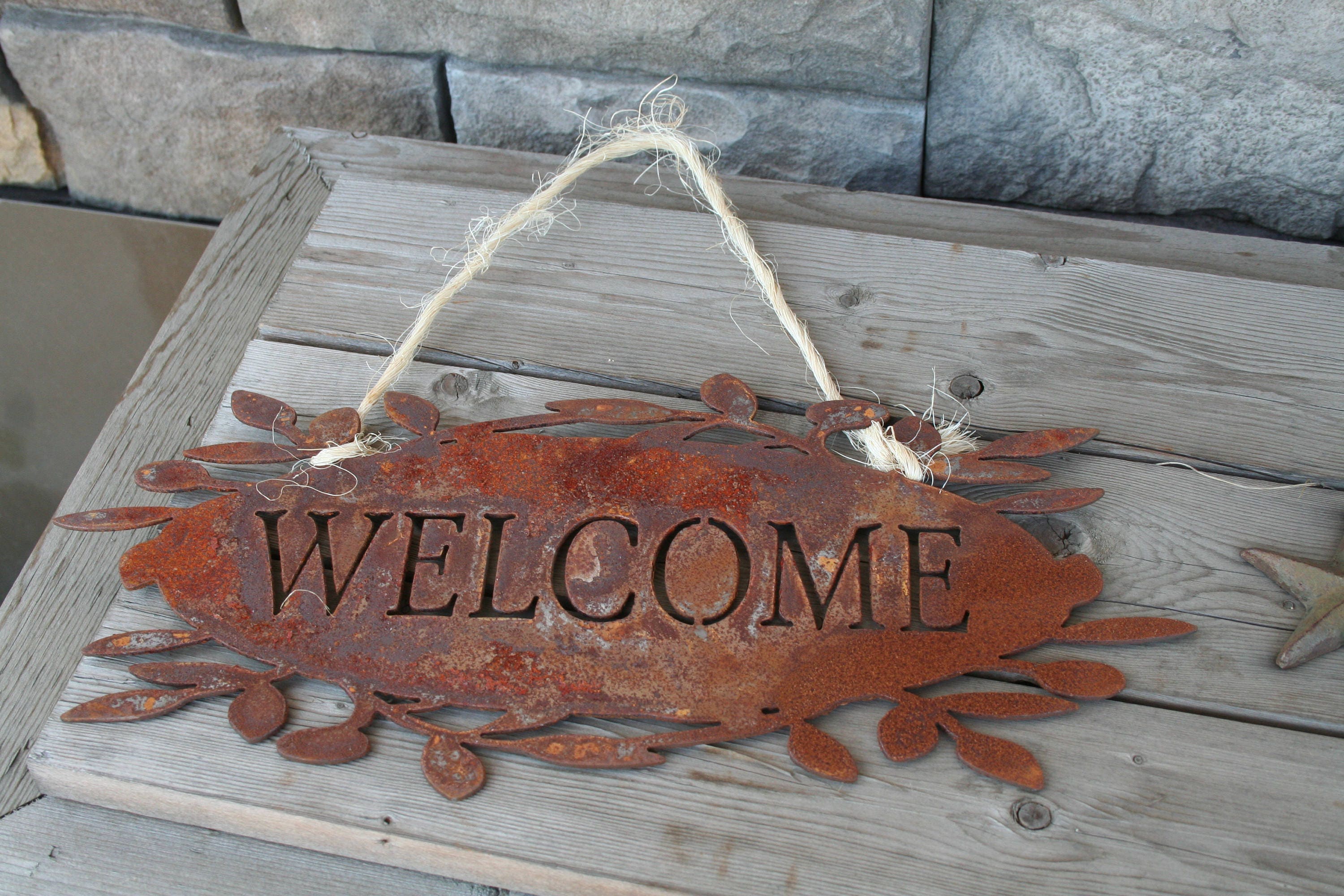 Rustic WELCOME sign outdoor welcome sign garden gift gift