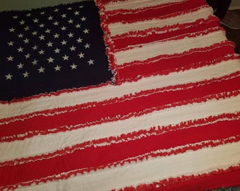 Items similar to American Flag Rag Quilt on Etsy