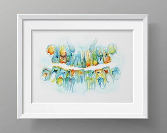 SET of 4 Dental Art Posters Patent Illustration Art Print