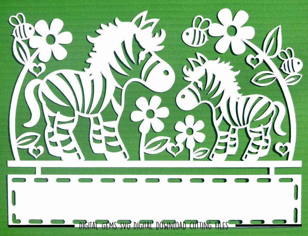 Zebra paper cut svg / dxf / eps / files and pdf / png