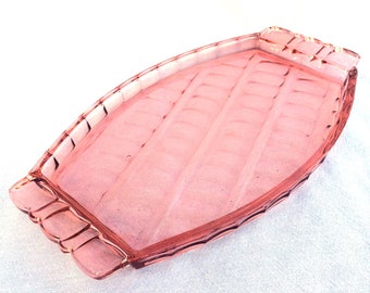 Pink glass tray | Etsy