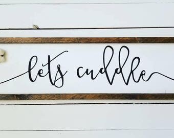 Lets cuddle sign | Etsy