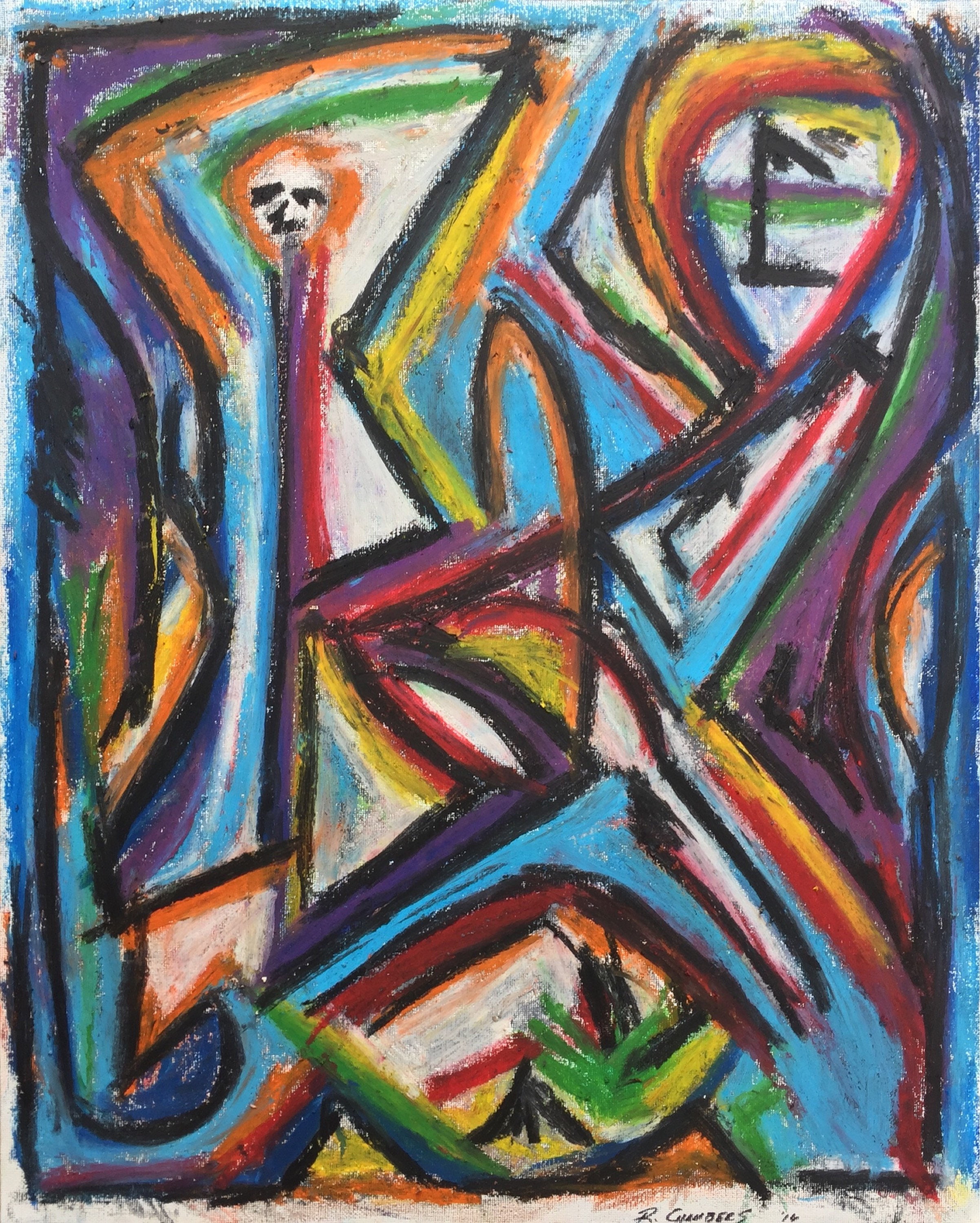 Original Abstract Expressionism figurative oil painting