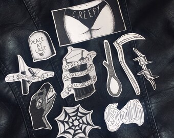 Creepy stickers | Etsy