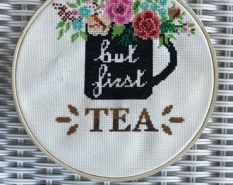 Tea cross stitch | Etsy