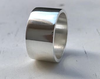 Wide silver ring | Etsy