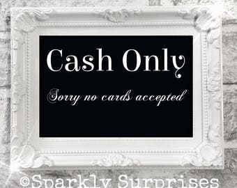 Cash only sign | Etsy
