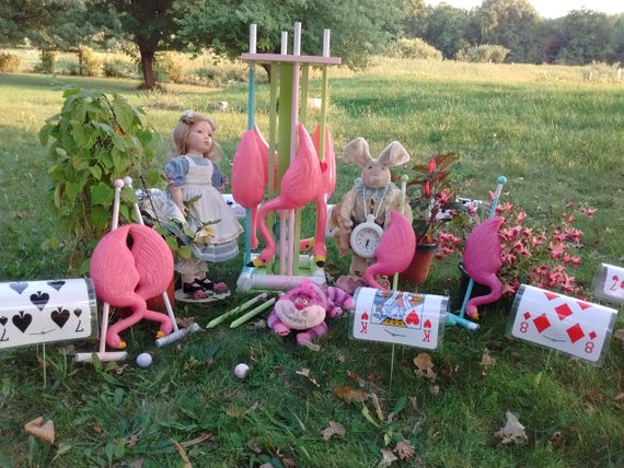 Alice in Wonderland Themed Handmade Croquet Set