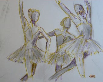 Dance drawing | Etsy
