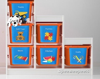 Toy Bin Labels Turquoise Printable for Classroom or