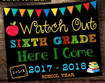 6th grade sign | Etsy